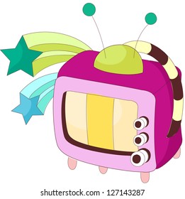 Vector Illustration Cartoon Television Stock Vector (Royalty Free ...