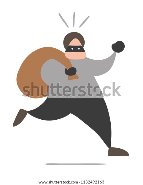 Vector Illustration Cartoon Thief Man Face Stock Vector (Royalty Free ...