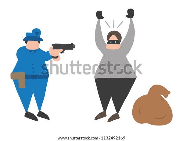Vector Illustration Cartoon Thief Man Face Stock Vector (Royalty Free ...