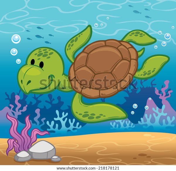 Vector Illustration Cartoon Turtle Stock Vector (Royalty Free ...