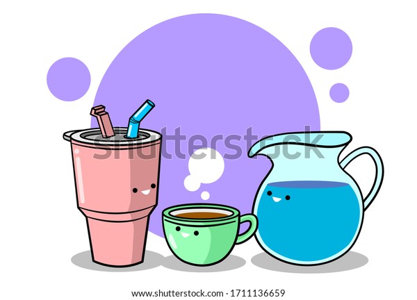 Vector Illustration Cartoon Water Container Stock Vector (Royalty Free ...
