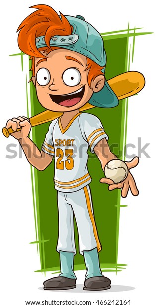 Vector Illustration Cartoon Young Baseball Player Stock Vector (Royalty ...