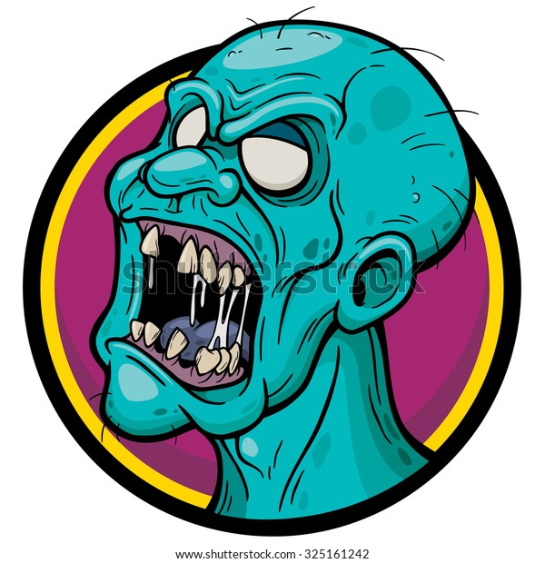 Vector Illustration Cartoon Zombie Face Stock Vector (Royalty Free ...