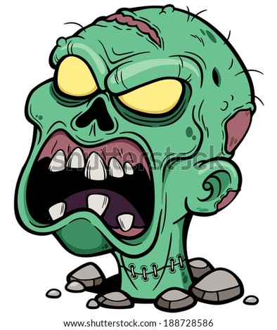 Vector Illustration Cartoon Zombie Head Stock Vector (Royalty Free ...