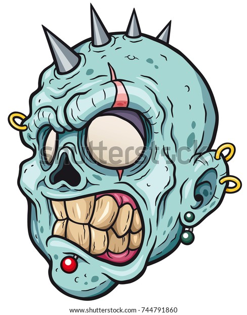 Vector Illustration Cartoon Zombie Head Stock Vector (Royalty Free ...