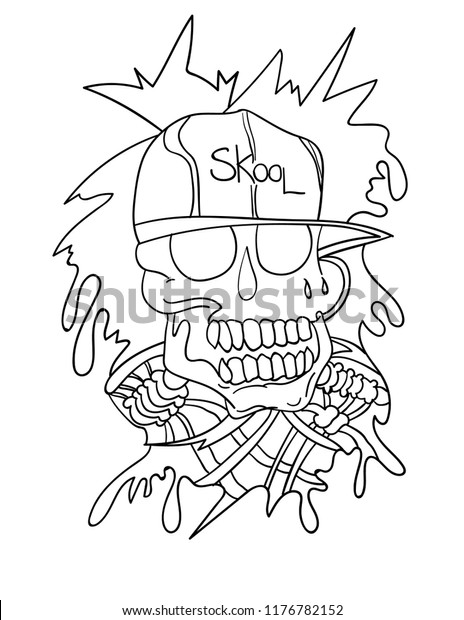 Vector Illustration Cartoon Zombie Skull Stock Vector (Royalty Free ...