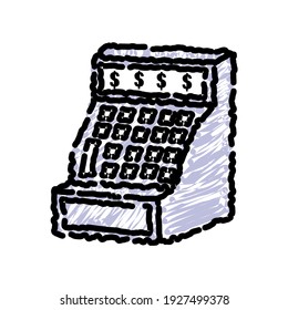 Vector Illustration Cash Register On White Stock Vector (Royalty Free ...