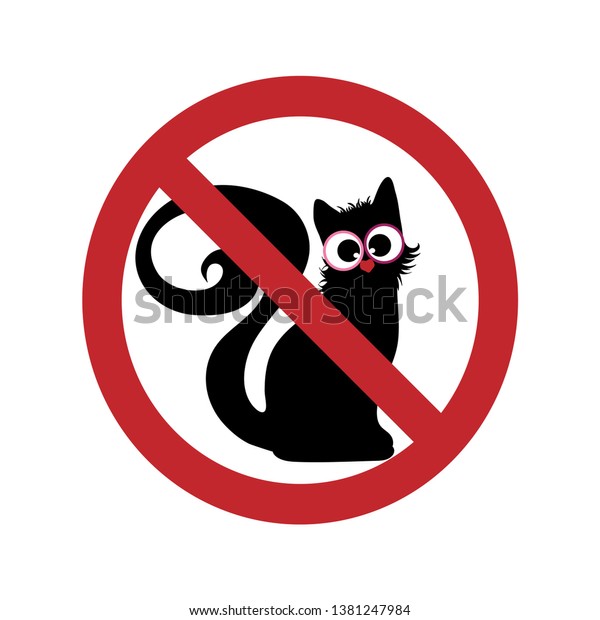 Vector Illustration Cat Ban Mark On Stock Vector (Royalty Free ...