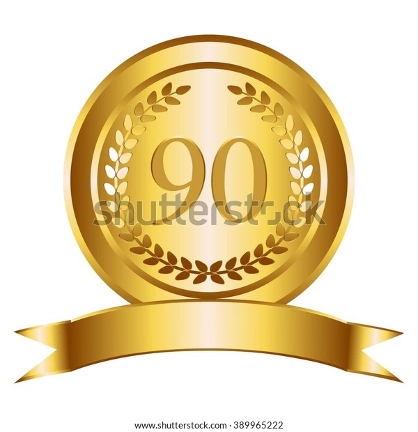 Vector Illustration Celebrating 90 Years Gold Stock Vector (Royalty ...