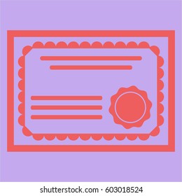 Vector Illustration Certificate Vector Symbol Red Stock Vector (Royalty ...