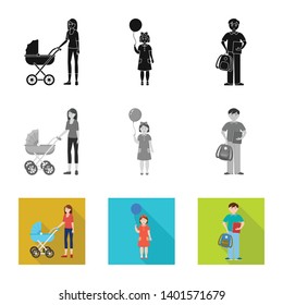 Vector Illustration Character Avatar Sign Set Stock Vector (Royalty ...