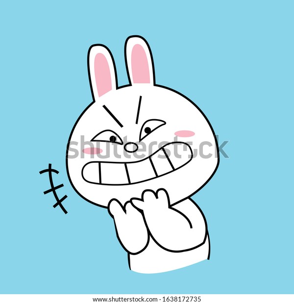Vector Illustration Character Bunny Laughing On Stock Vector (Royalty ...