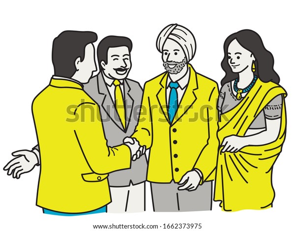 Vector Illustration Character Indian Businessman Making Stock Vector ...