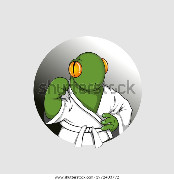 Vector Illustration Character Lizard Karate Stock Vector (Royalty Free ...