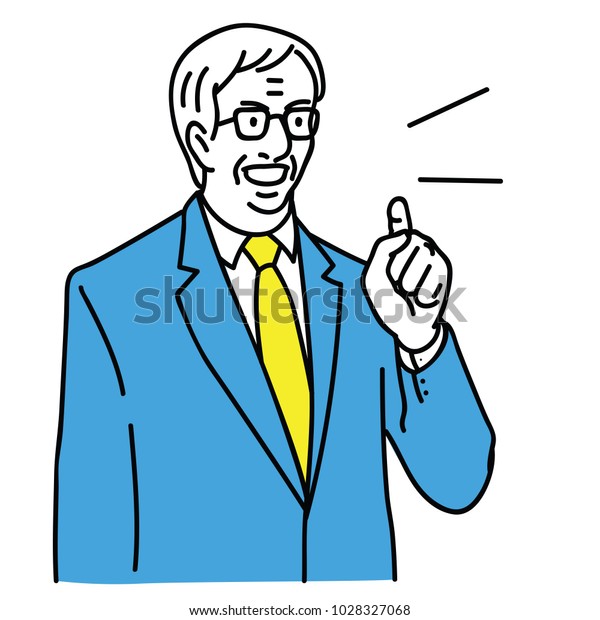 Vector Illustration Character Portrait Senior Businessman Stock Vector ...