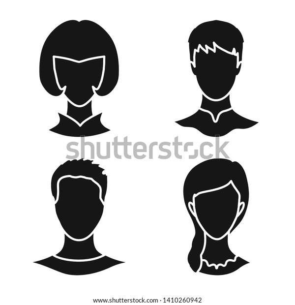Vector Illustration Character Profile Symbol Collection Stock Vector ...