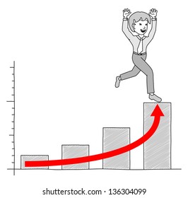 Vector Illustration Chart Businessman Stock Vector (Royalty Free ...
