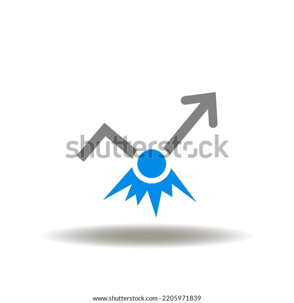 Vector Illustration Chart Rebound Arrow Bottom Stock Vector (Royalty ...