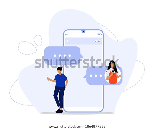 Vector Illustration Chatting Concept Showing Dating Stock Vector ...