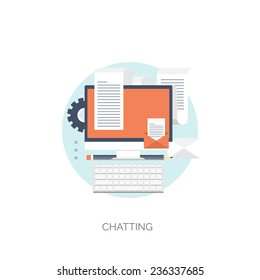 Vector Illustration Chatting Email Global Communication Stock Vector ...