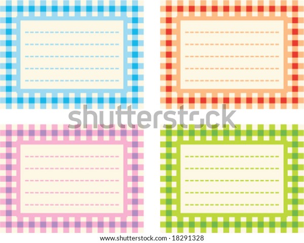 Vector Illustration Checkered Labels Four Different Stock Vector ...