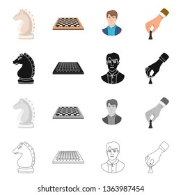 Vector Illustration Checkmate Thin Icon Set Stock Vector (Royalty Free ...