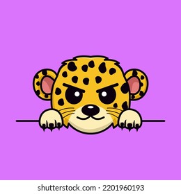 Vector Illustration Cheetah Chibi Animal Stock Vector (Royalty Free ...