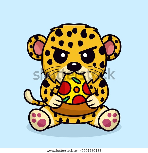 Vector Illustration Cheetah Chibi Animal Stock Vector (Royalty Free ...