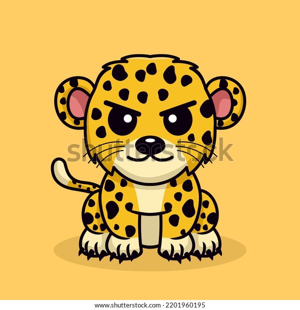 Vector Illustration Cheetah Chibi Animal Stock Vector (Royalty Free ...