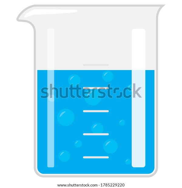 Vector Illustration Chemistry Beaker Bubbling Liquid Stock Vector ...