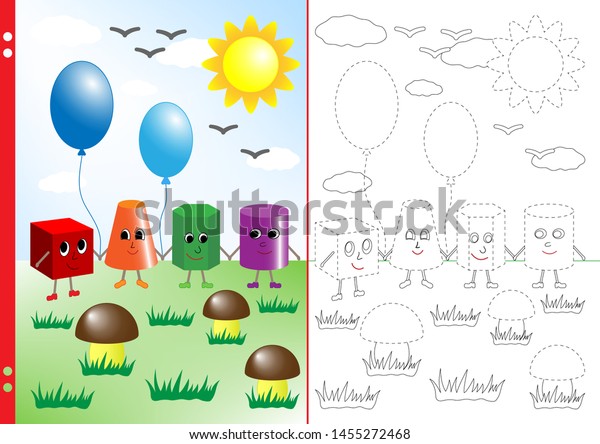 Vector Illustration Children Coloring Pages Hint Stock Vector (Royalty ...