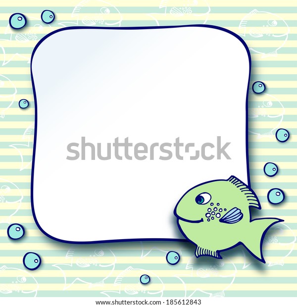 Vector Illustration Children Frame Fish Bubbles Stock Vector (Royalty ...
