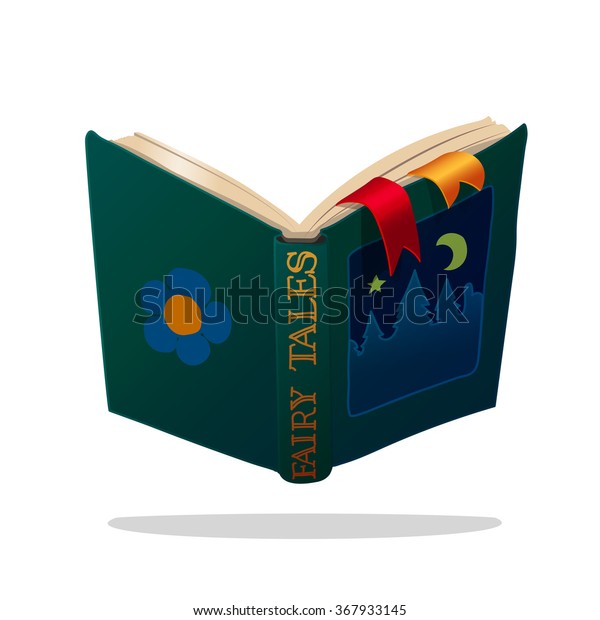 Vector Illustration Children Open Old Book Stock Vector (Royalty Free ...