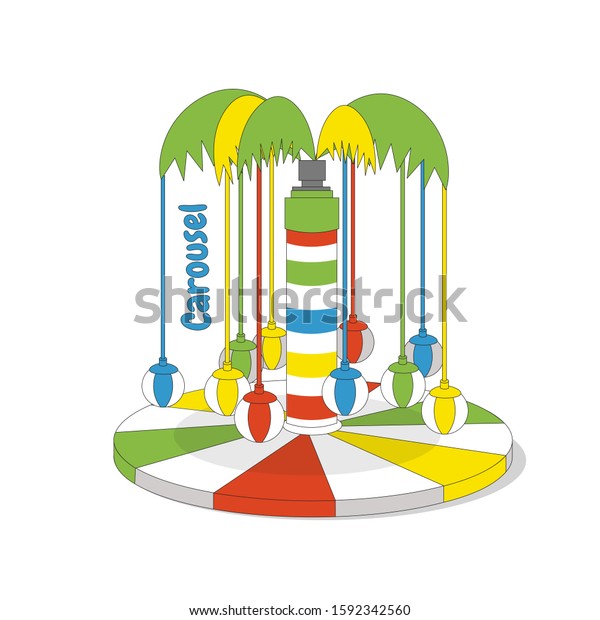Vector Illustration Childrens Carousel Form Palm Stock Vector (Royalty ...