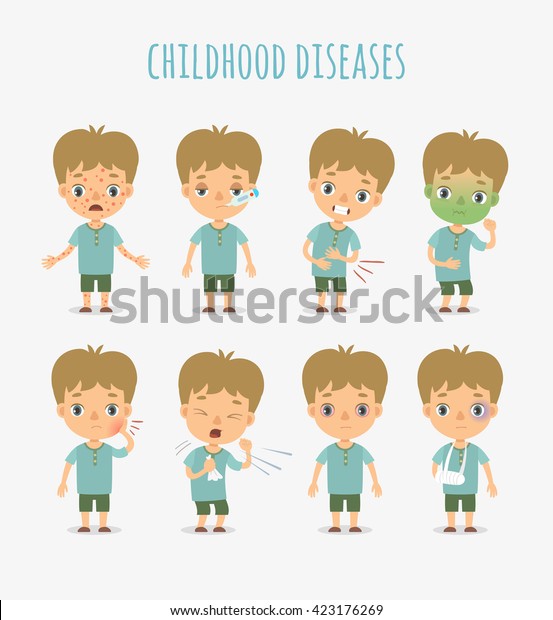 Vector Illustration Childrens Diseases Stock Vector (Royalty Free ...