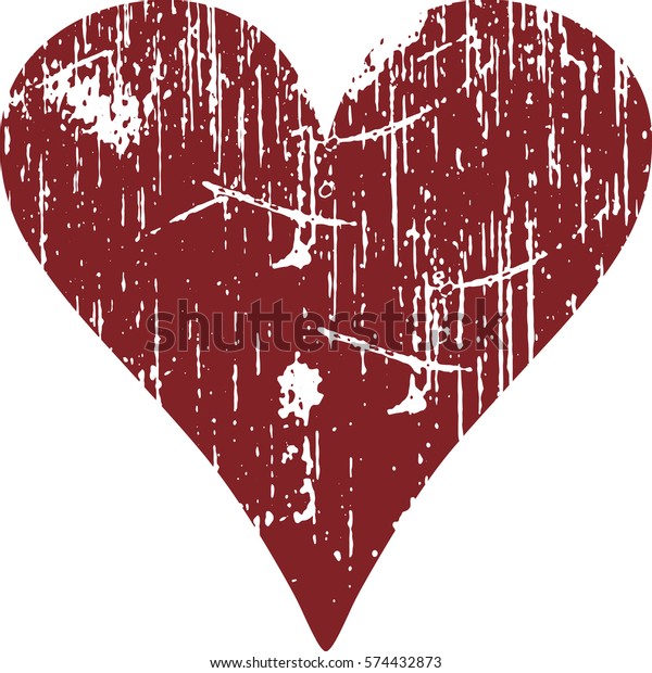 Vector Illustration Chipped Scratched Heart Icon Stock Vector (Royalty ...