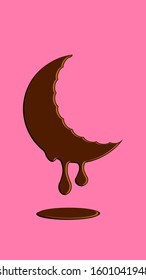 Vector Illustration Chocolate Moon Logo Stock Vector (Royalty Free ...