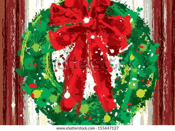 Vector Illustration Christmas Card Splatter Effect Stock Vector ...