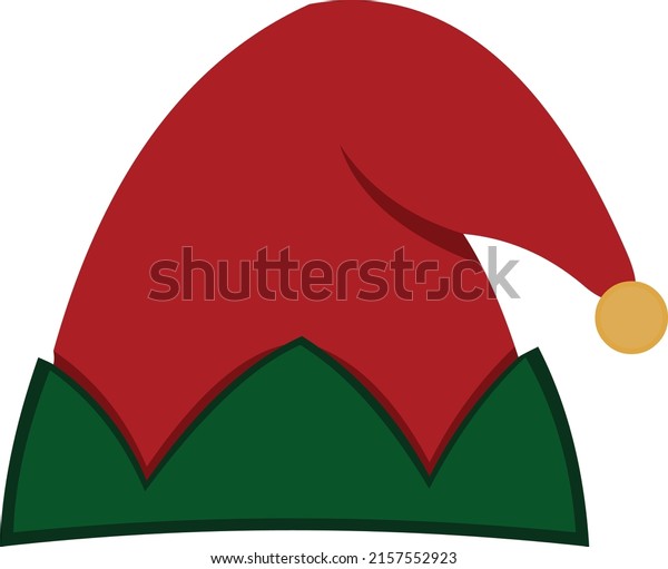 Vector Illustration Christmas Elf Hat Stock Vector (Royalty Free ...