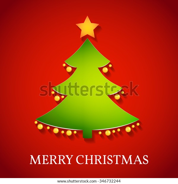 Vector Illustration Christmas Red Greeting Card Stock Vector (Royalty ...
