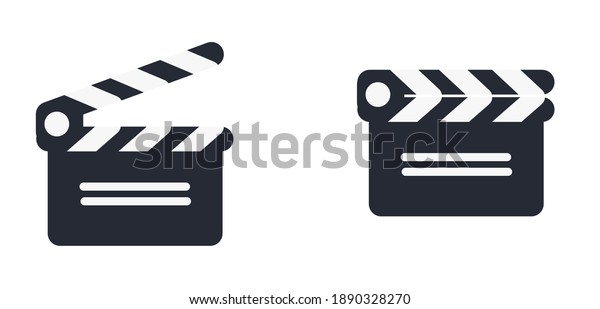 Vector Illustration Cinema Clapperboard Minimalist Flat Stock Vector ...
