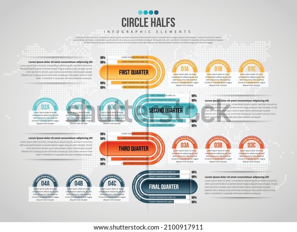 Vector Illustration Circle Halfs Infographic Design Stock Vector ...