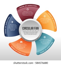 Vector Illustration Circular Fan Infographic Design Stock Vector ...