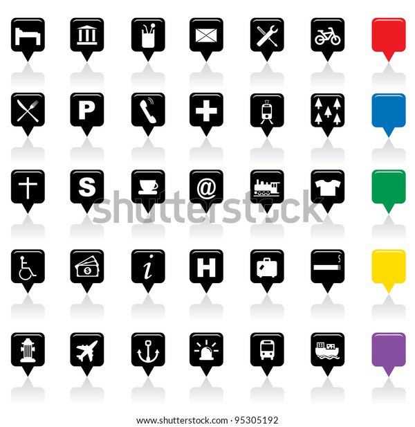 Vector Illustration City Map Icons Stock Vector (Royalty Free) 95305192 ...