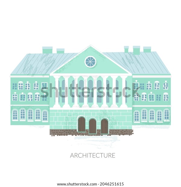 Vector Illustration Classic Building Columns Historical Stock Vector ...
