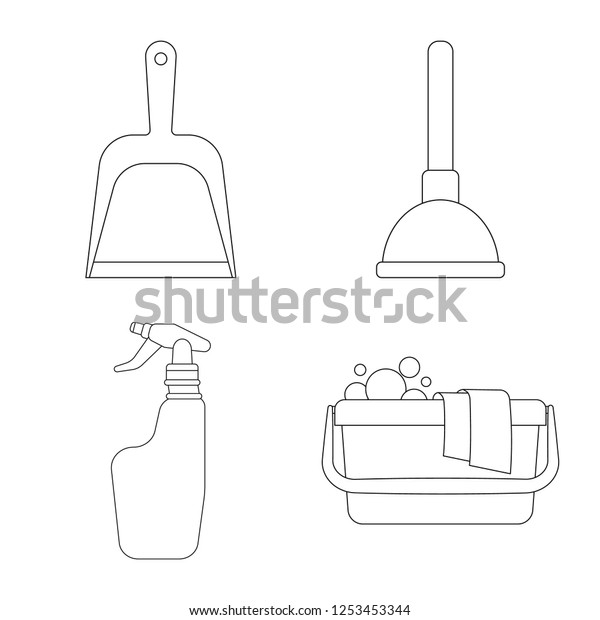 Vector Illustration Cleaning Service Symbol Set Stock Vector (Royalty ...