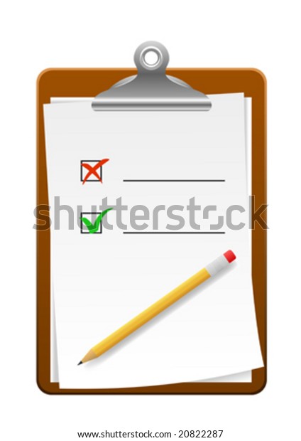 Vector Illustration Clipboard Check Marks Stock Vector (Royalty Free ...
