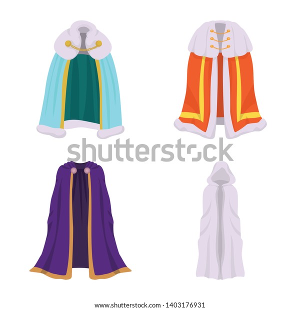 Vector Illustration Cloak Clothes Symbol Collection Stock Vector ...
