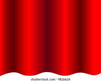 Vector Illustration Closed Red Curtain Stock Vector (Royalty Free ...
