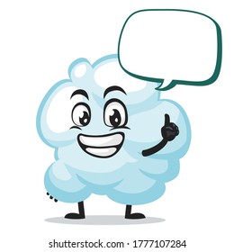 Vector Illustration Cloud Mascot Character Says Stock Vector (Royalty ...